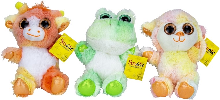 Sunkid Pluche Dieren Glitter Edition assorti 18cm