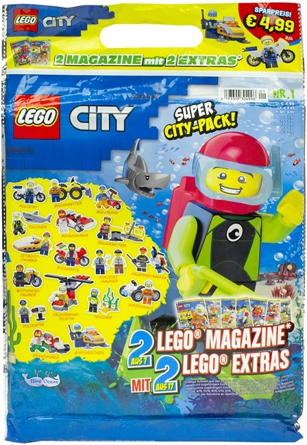 XL-Blindbag Lego City Super City Pack! 24x37cm (2x Magazines + 2x Lego ...