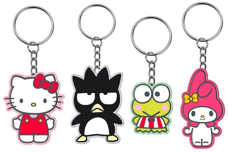Hello Kitty Keychain 2D PVC 4 assorted 8x15cm