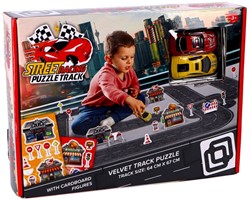 Street Racing Puzzel Track Velvet Track Puzzle + 2 Cars 30x22x5,5cm
