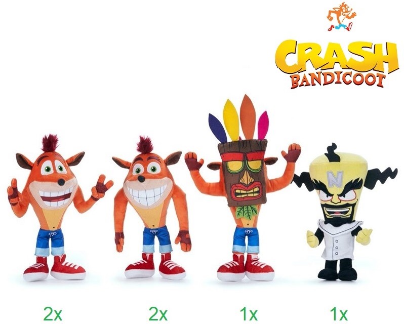 Crash Bandicoot Plush 4 assorted 32cm