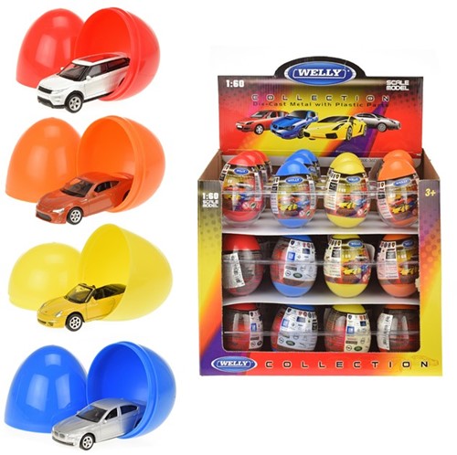 WELLY Überraschungsei 9,5cm Modellauto 1:60 12-fach sortiert im Display ...