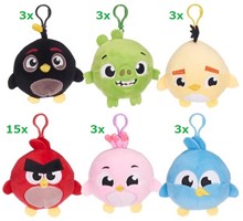 Angry Birds Squashy Podgies Plush Bagclip 6 assorted 9cm