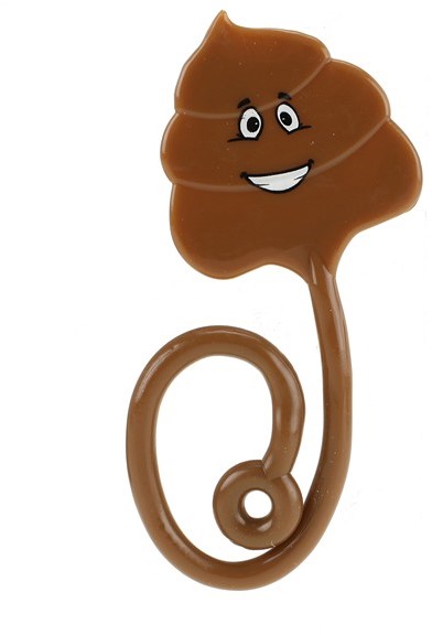 FUNNY POO Stick smiling turd on blister card 14x20cm