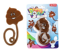 FUNNY POO Stick smiling turd on blister card 14x20cm