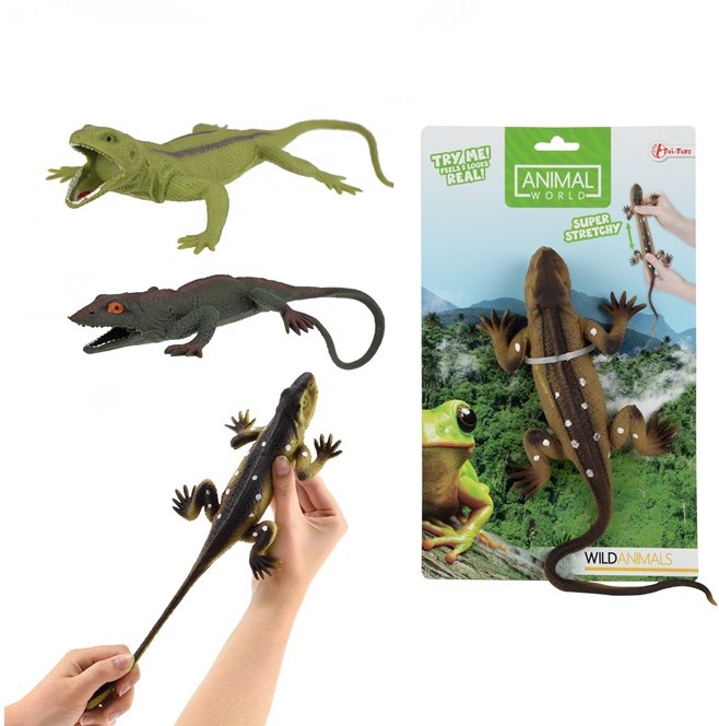 ANIMAL WORLD Lifelike reptile - super stretchy 4 assorted 17x29cm