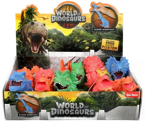 WORLD OF DINOSAURS Kneaddino -stretchy 15cm 8 assorted in display (12)