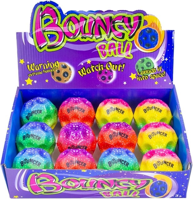 High Bouncing Ball 6,5cm Rainbow assorti in display