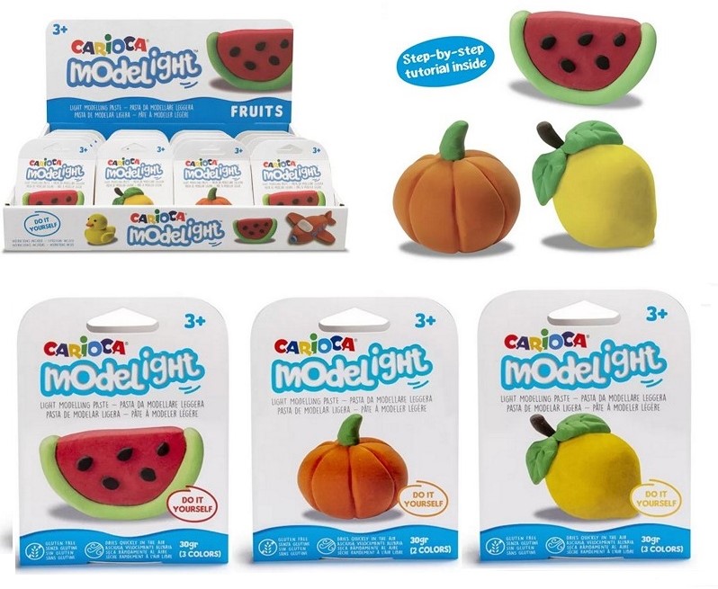 Carioca Modelight Clay 30gr. Fruits assorted in display (16)