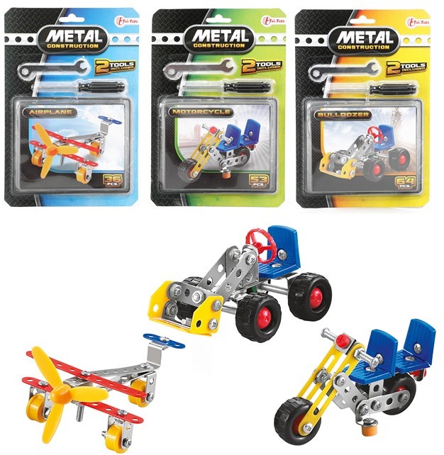 METAL 3D Structural Metal Vehicle (diy) 3 assorted 15.5x23cm
