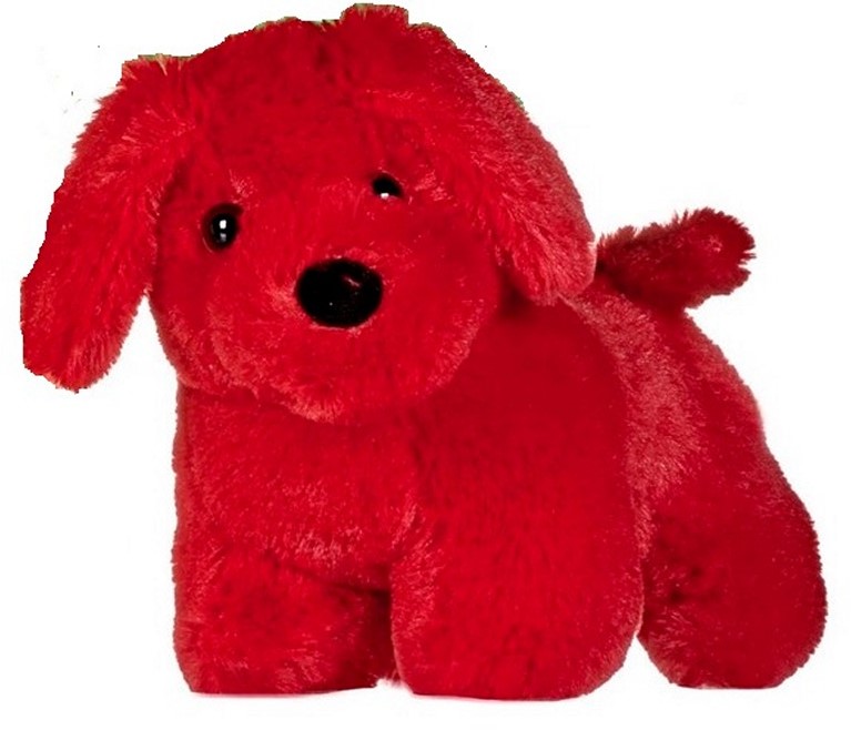 Plush Dog standing bright colours 6 assorted 23cm
