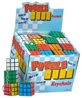 Keychain Puzzle Cube 3cm assorted in display