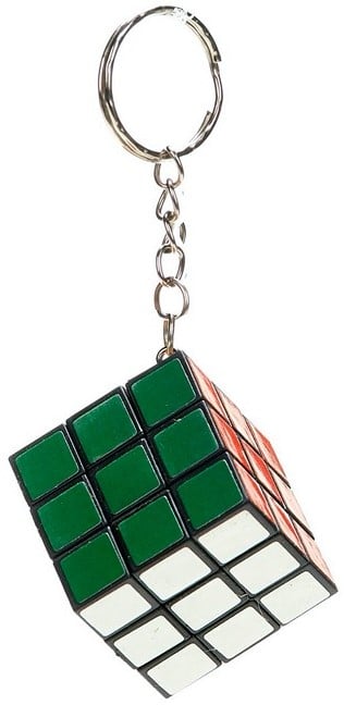 Keychain Puzzle Cube 3cm assorted in display