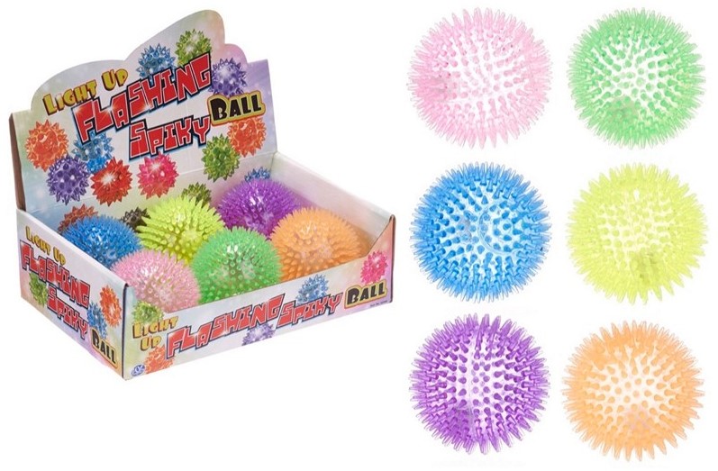 Flashing Spiky Ball with light 100mm in display