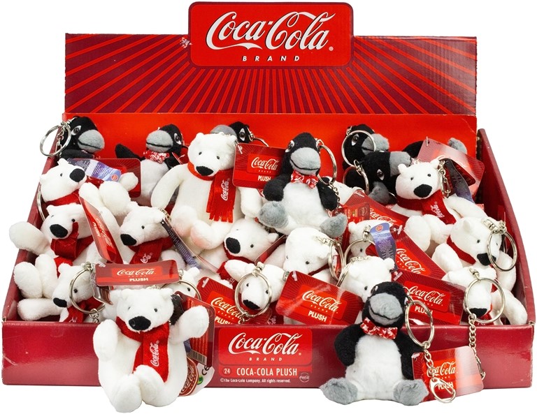 Coca Cola Keychain Plush polar bear 8.5cm (16x) / Penguin 9cm (8x ...