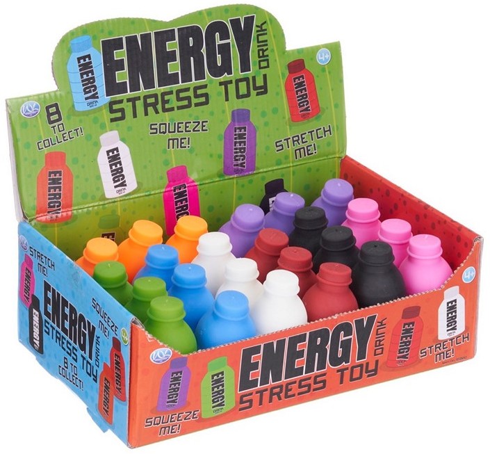 Energy Drink Squeeze 10cm 8 assortis in display