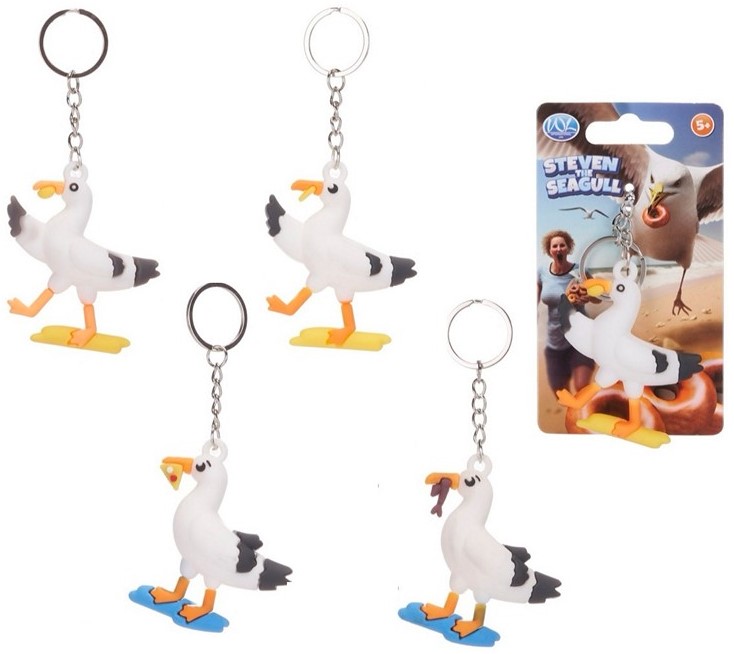 Steven the Seagull Keychain 3D 4 assorted 6x6cm