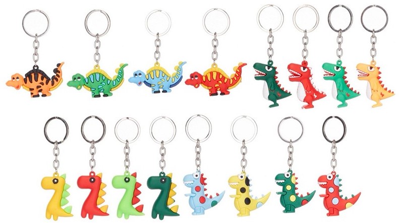 Dino Keychain 3D 16 assorted 5cm