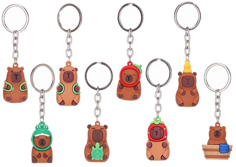 Capybara Keychain Assorted 5cm