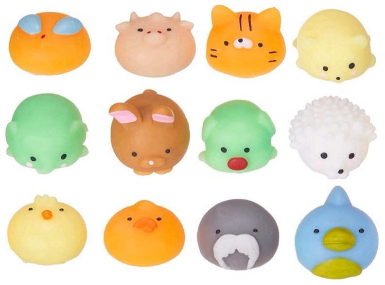 Kawaii Kuties Squishy Mochi Animal 12 assorted in display (12)