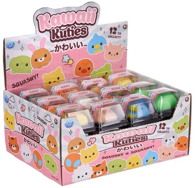Kawaii Kuties Squishy Mochi Animal 12 assorted in display (12)