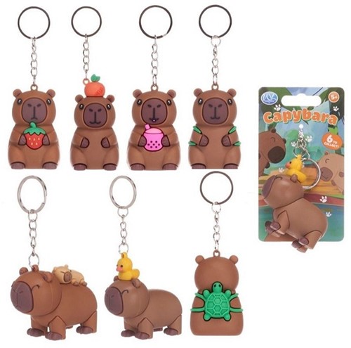 Capybara Keychain 3D 6 assorted 4-5cm