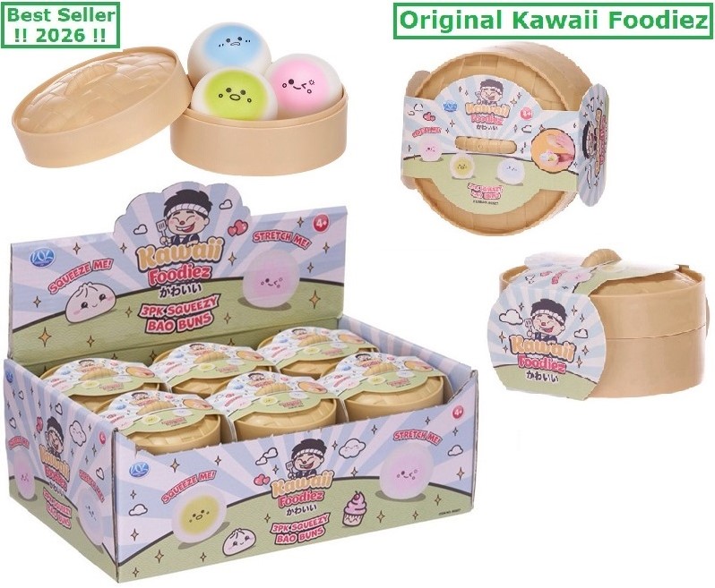 Kawaii Kuties Surprise Squishy Dumpling 10cm Bao Buns 4,5cm 3-Pack ...