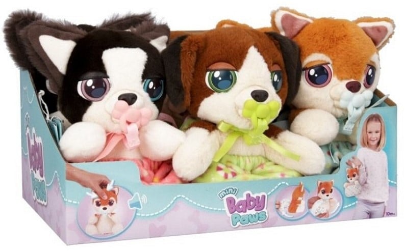 Mini Baby Paws Plush Dog in Bag with Sound 15cm in Display (6)