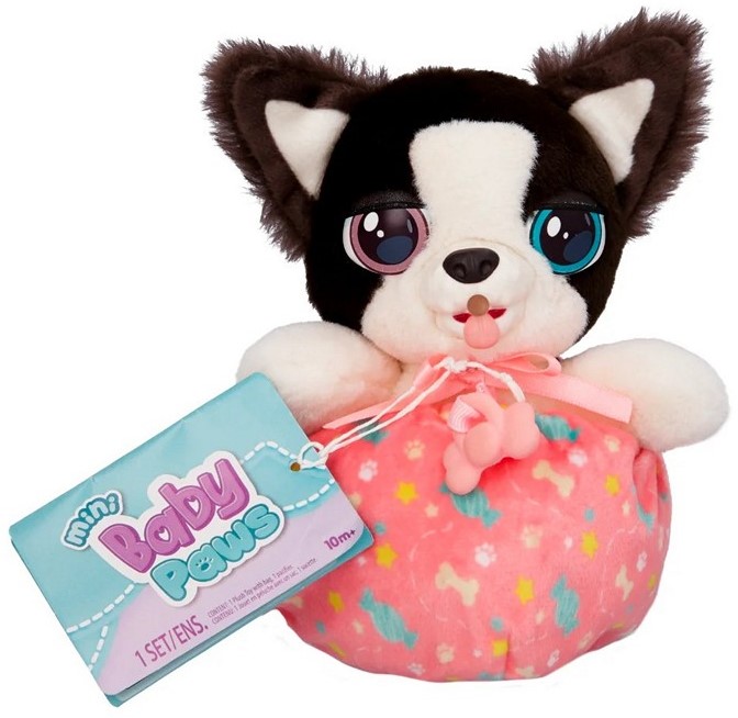 Mini Baby Paws Plush Dog in Bag with Sound 15cm in Display (6)