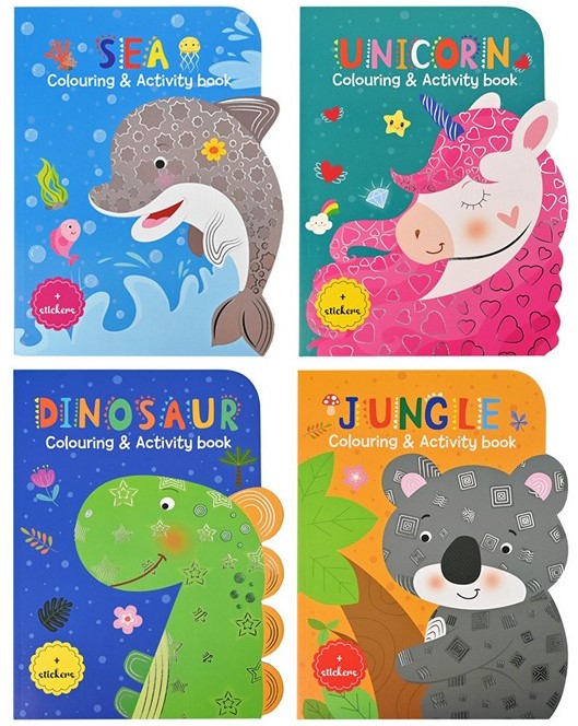 Coloring and activity book 4 assorted 21.5x28cm