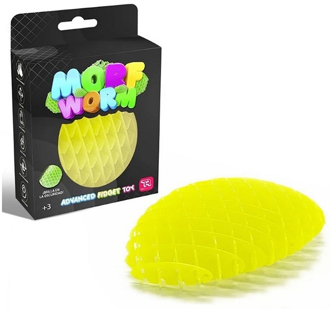 Fidget Magic Morph Worm Vormveranderende spiraal in doos 4 assorti 9x12,5cm