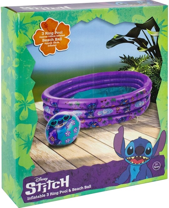 Disney Stitch Inflatable 3-ring pool + Beach Ball 21x25cm