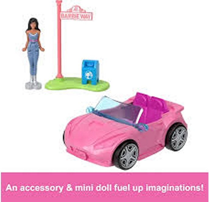 Mini Barbie Land Spielset Puppe mit Auto Farbwechsel 14x15cm im Display