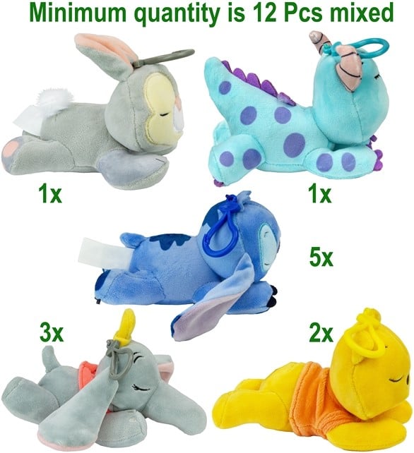 Disney Snuglets Plush Bagclip 5 assorted 12cm