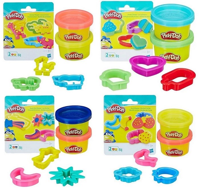 Play-Doh Clay set 2x56 grams + Animal shapes assorted 12.5x14cm