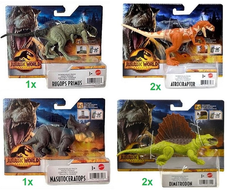 Mattel Jurassic World Ferocious 4 surtidos 16x20,5cm