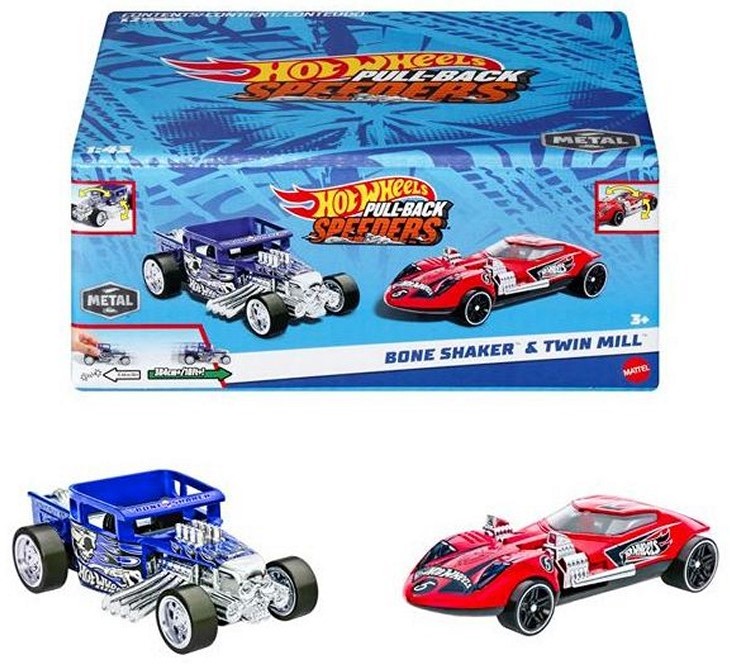 Hot Wheels Pull-Back Speeders 2-Pack 1:43 Die-Cast assorted 11x13,5cm