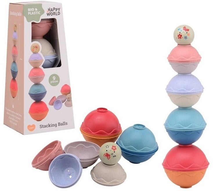 Happy World stack of balls in box 11x11x25cm