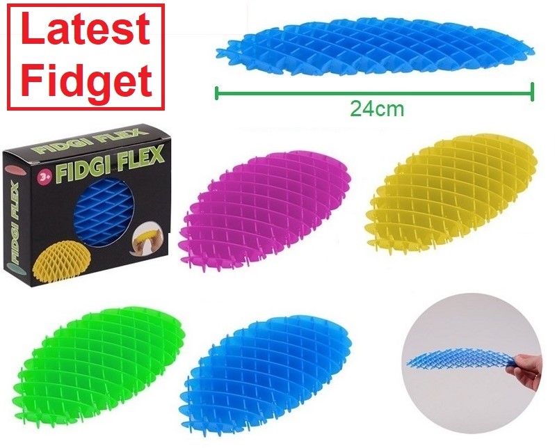 Fidget Magic Morph Worm Shape Changing Spiral 24cm in box 4 assorted 10 ...
