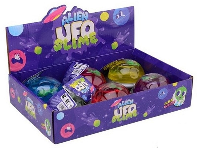 UFO slime with alien 10x10x6cm 6 assorted in display (6)