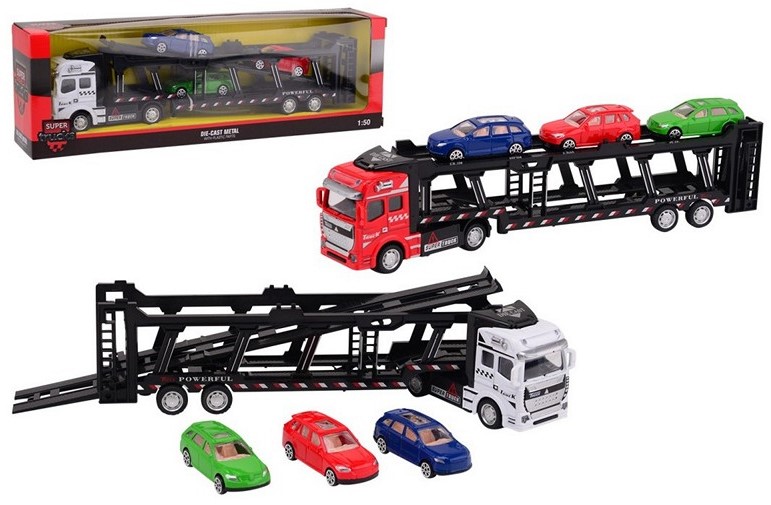 Super Cars Die-Cast Car Transporter + 3 cars 2 assorted 12x37cm
