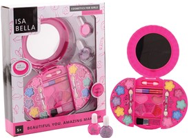 Isabella makeup set in round box with mirror 24x29cm