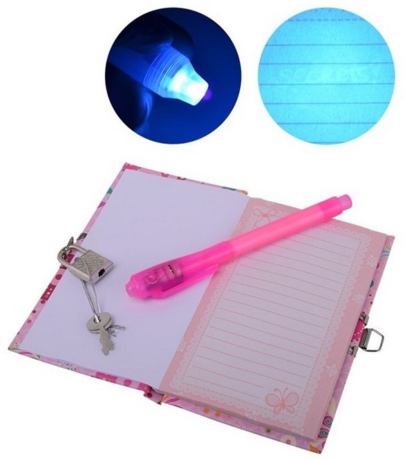 Girls secret diary with lock and pen 13x20cm