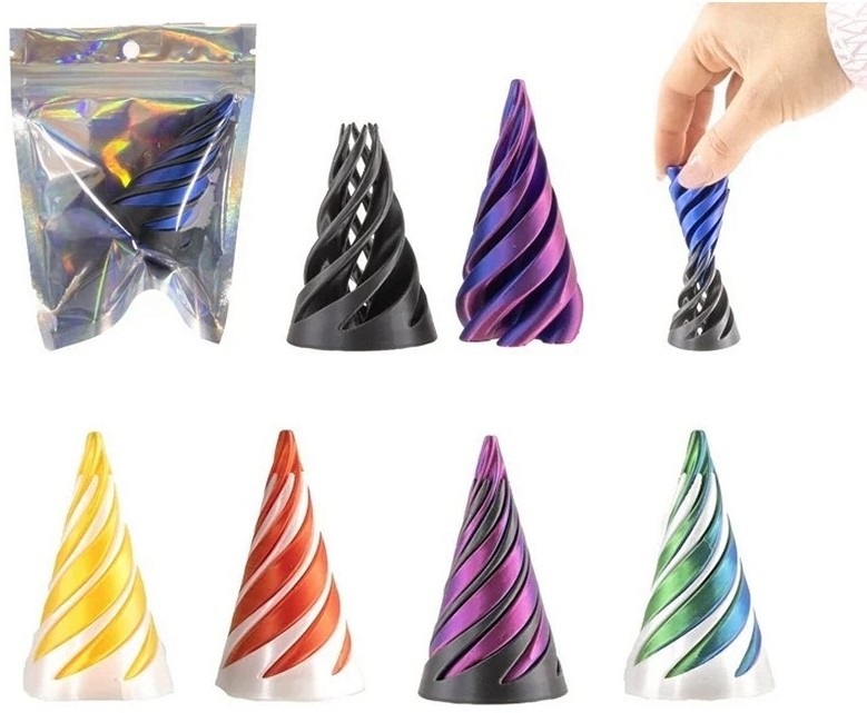 Magic 3D printed fidget toys round assorted 6,5cm