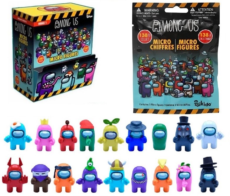 Among Us Micro Figures 2,5cm 3-Pack assortis in blindbag 10,5x13cm in ...