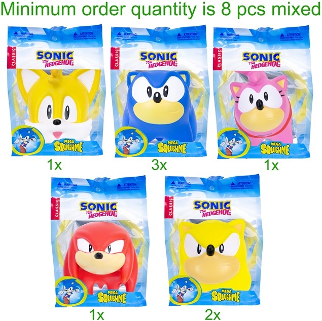 Sonic the Hedgehog Mega Squishme 5 assorted 15,5x22cm