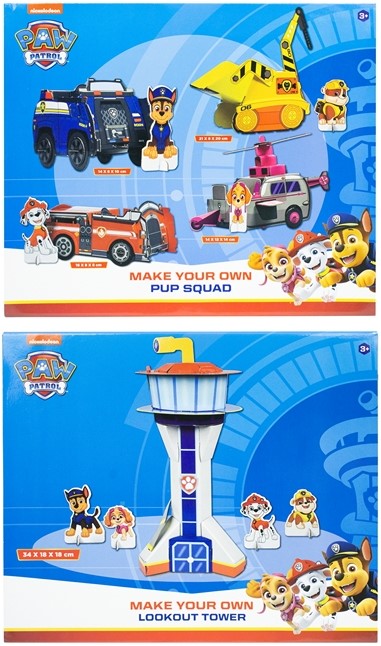 Paw Patrol Make Your Own Lookout Tower / Pup Squad 2 assortis 26x29,5cm