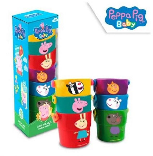 Peppa Pig Stacking Buckets 9.5x24.5cm
