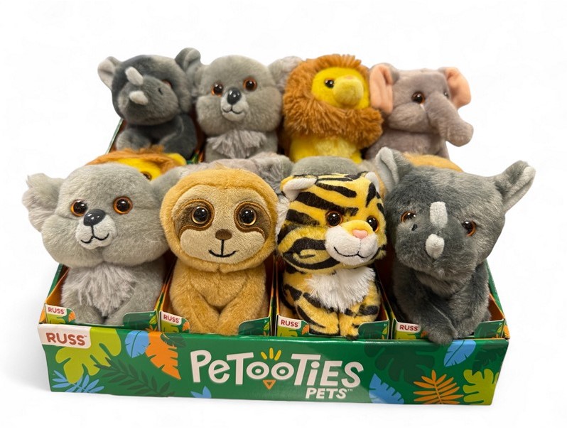 Russ Petooties Plush Wild Animals 10cm assorted in display (16)