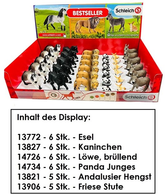 Schleich Bestseller Display figuren Farm World / Wild Life / Horse Club ...